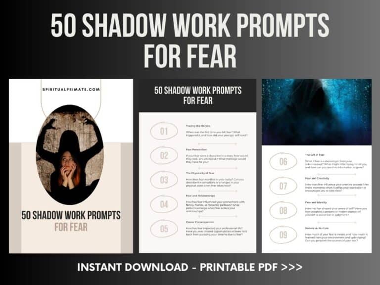 50 Shadow Work Prompts for Fear | Printable PDF