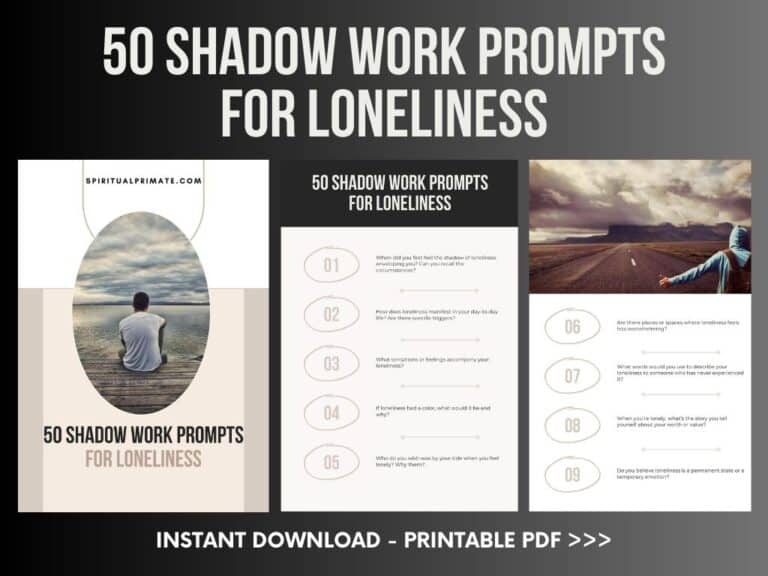 50 Shadow Work Prompts for Loneliness | Printable PDF