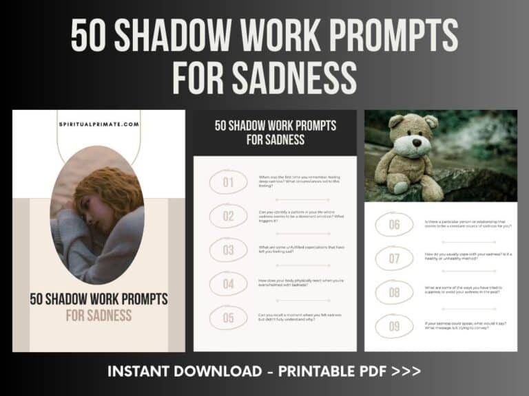 50 Shadow Work Prompts for Sadness | Printable PDF