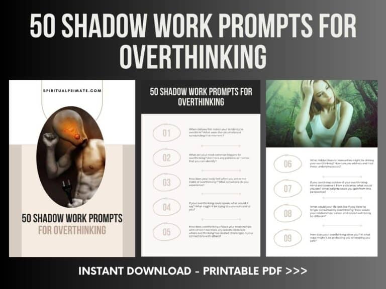 50 Shadow Work Prompts for Overthinking | Printable PDF